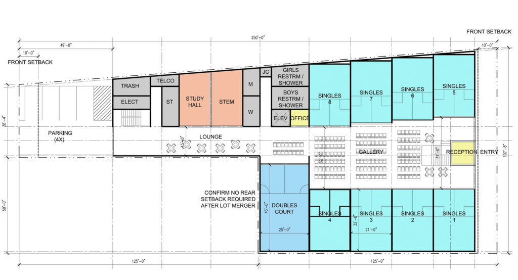 Plans for New Squash Center at 3422 Elm Street, Pill Hill, Oakland ...