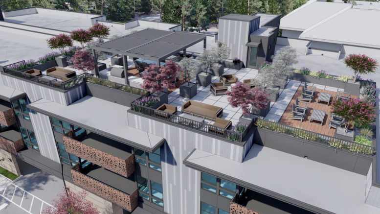 1655 South De Anza Boulevard rooftop terrace, rendering by Dahlin Group ...