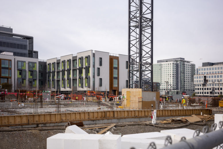 Mission Bay Block 9A ground-level construction, image by Andrew ...