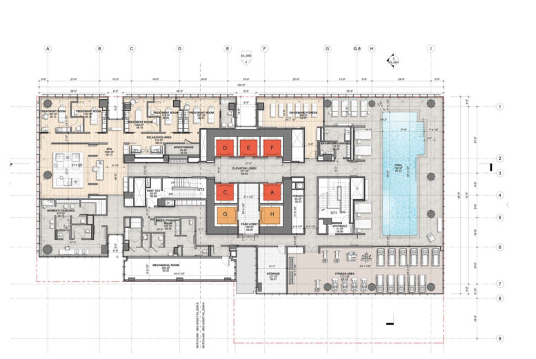 555 Howard Street sixth-level floor plan, rendering by Renzo Piano ...